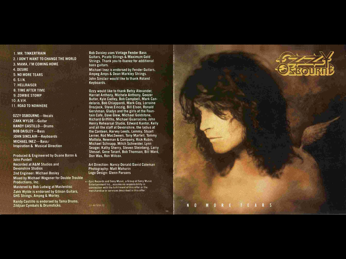 OZZY OSBOURNE's No More Tears Album Certified 5X Platinum In The United ...